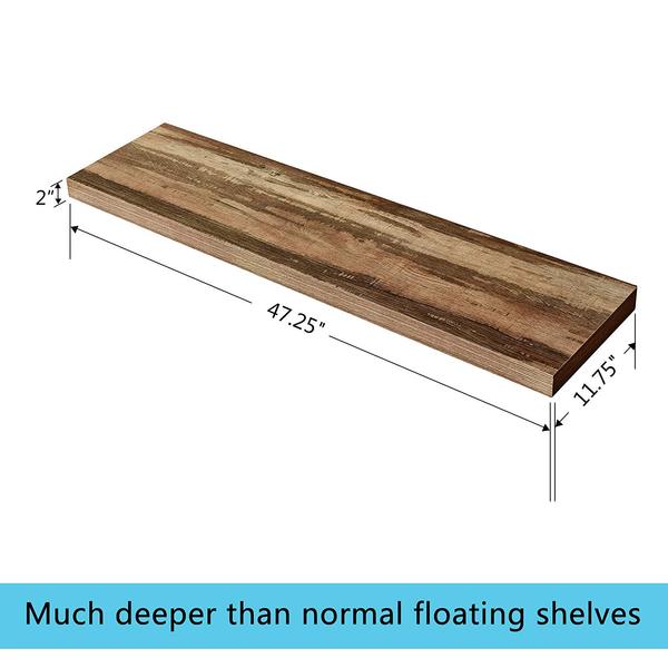 12 Inch Deep Grande Floating Wall Shelves | Deeper Than Others ...