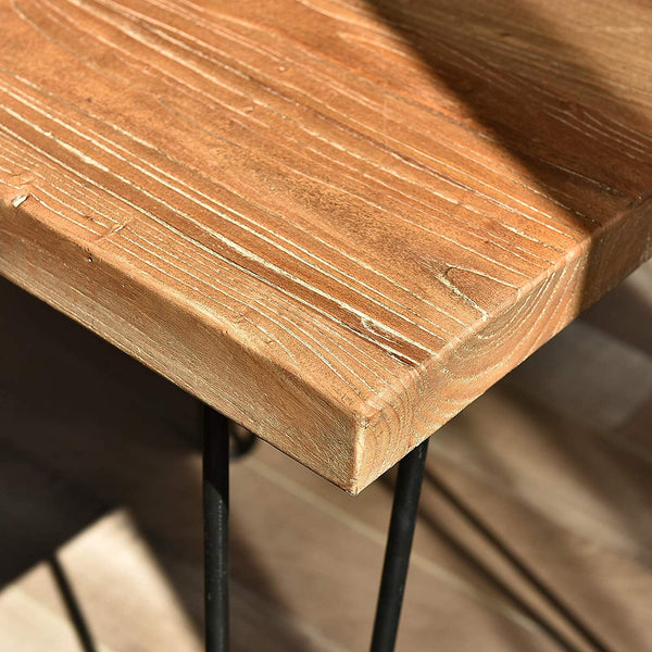 Square Old Elm Wood End Table | Rustic Surface Side Table ...